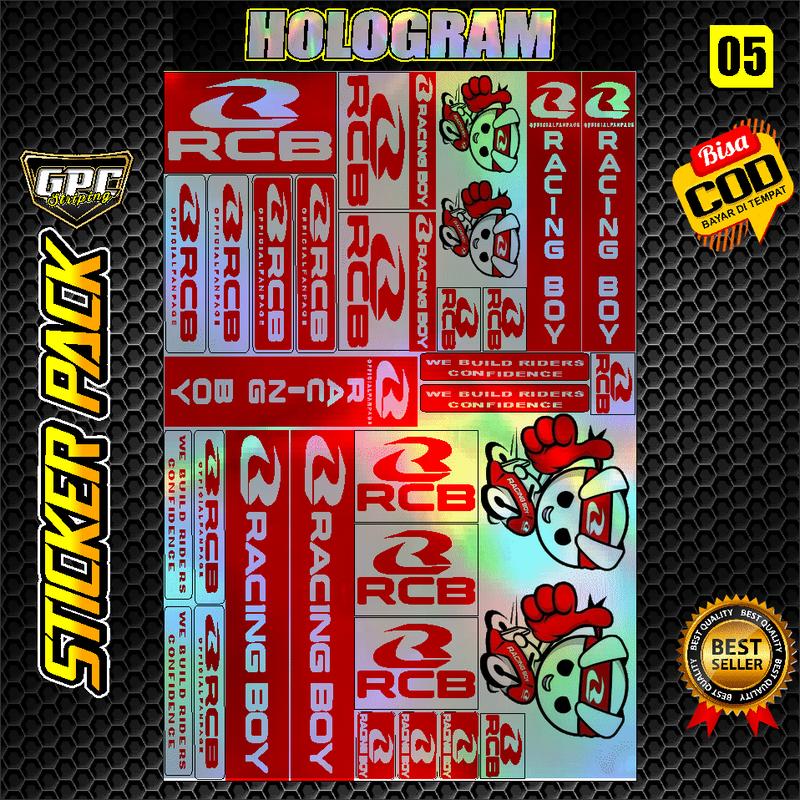 Sticker Pack Hologram Aksesoris Sticker RCB -Racing Sticker Helm - Shop ...