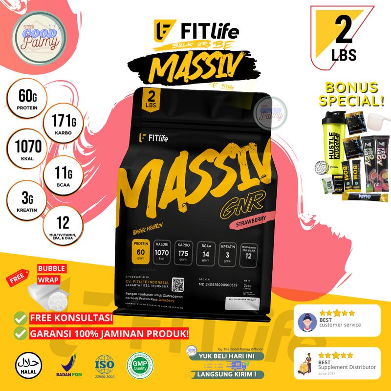 FITLife Massiv GNR 2 Lbs 900 Gram - MPro Upgraded - BPOM & HALAL - Shop ...