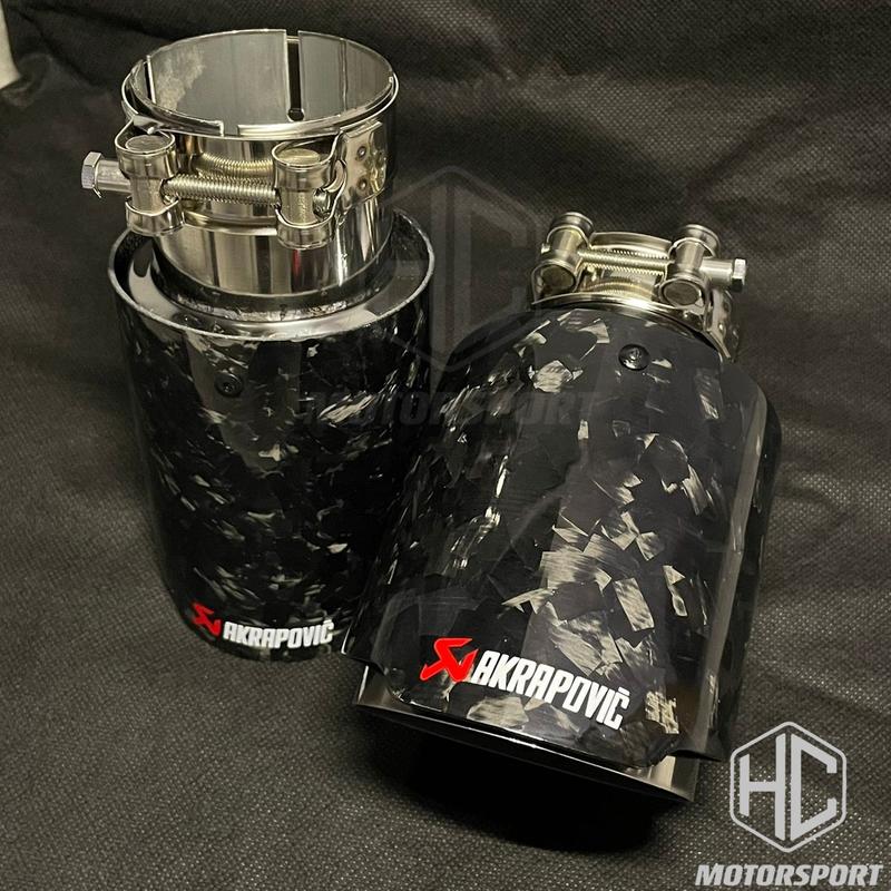 Akrapovic Glossy Forged Carbon Fiber Tip Ekzos Car Exhaust Universal ...