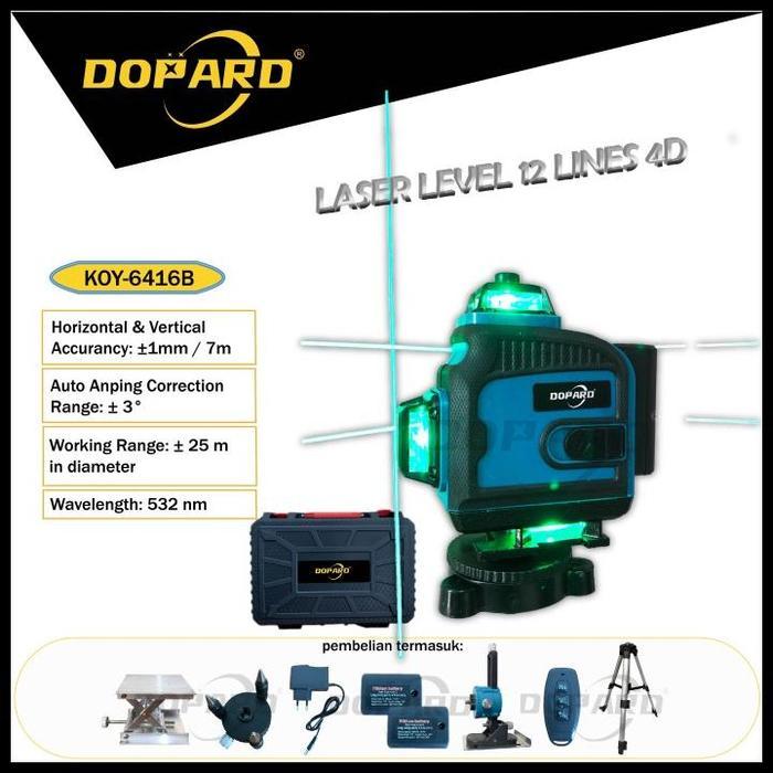 GREEN LASER LEVEL 1 6 GARIS 4D LASER HIJAU SELF LEVELING TERLARIS|BEST ...