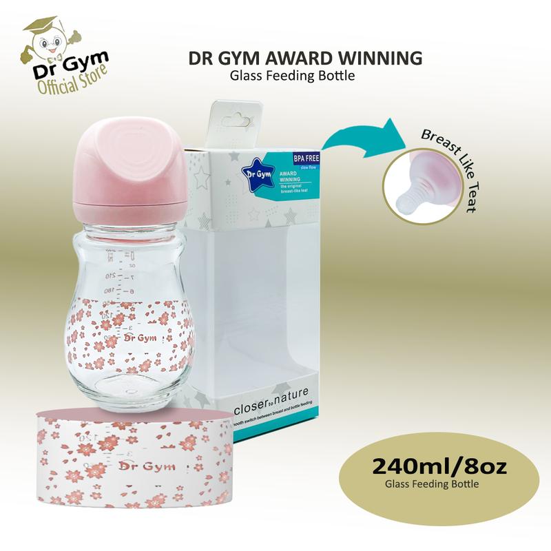 Dr Gym Bayi Botol Susu Kaca Anti-Colic Anti- tersedak Wide Neck ...