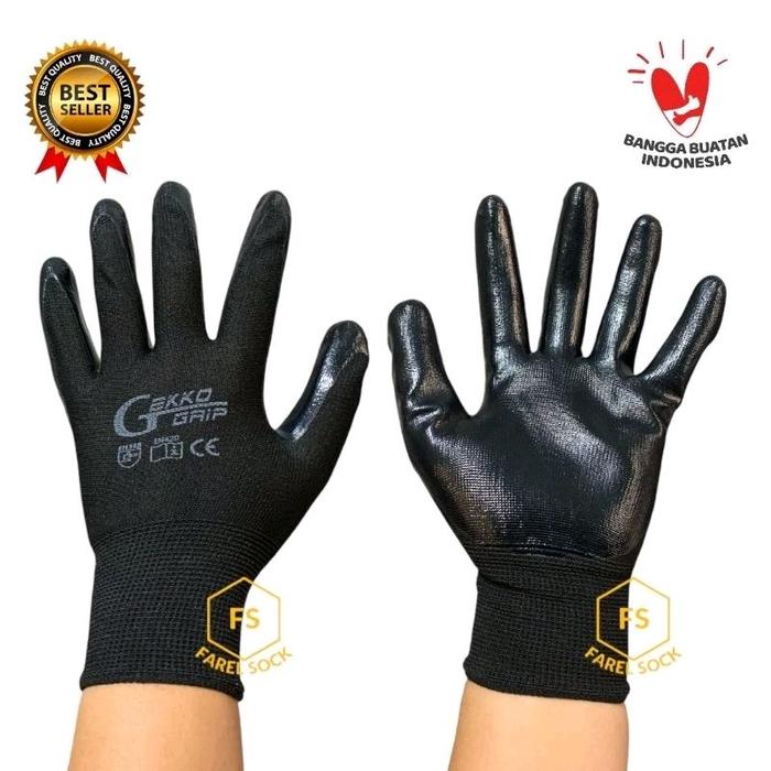 Promo Sarung tangan kain karet anti cutting dan kaca anti slip palm fit ...