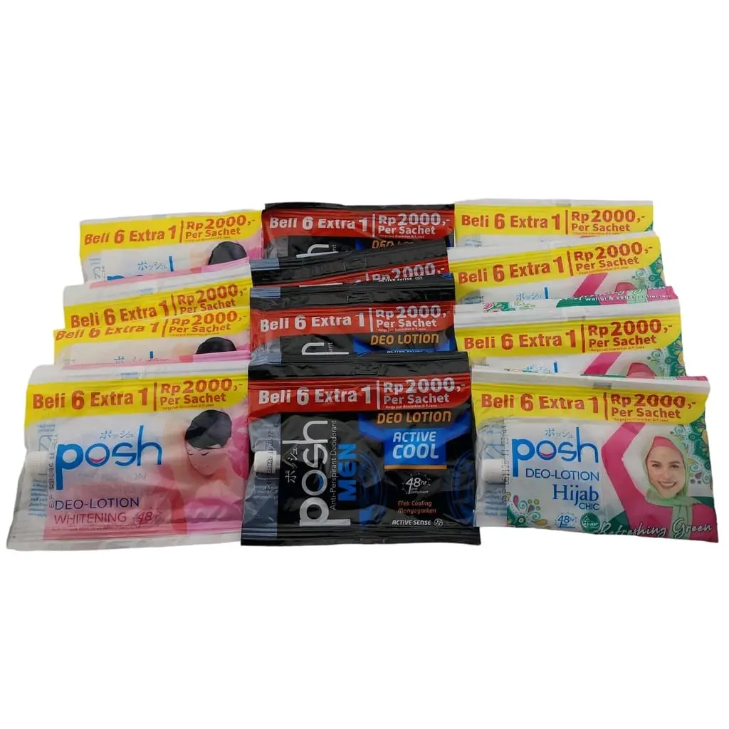 Posh Deo-Lotion Sachet 12 Pcs + 2 Gratis, Pemutih Ketiak - Bau ...