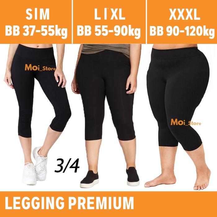 Promo Celana Legging 3/4 bahan Spandex S M L XL XXL XXXL Jumbo - Celana ...