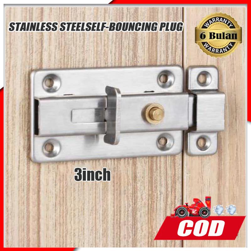 Grendel Pintu Slot Stainless Tombol Otomatis | Grendel Kunci Pintu ...