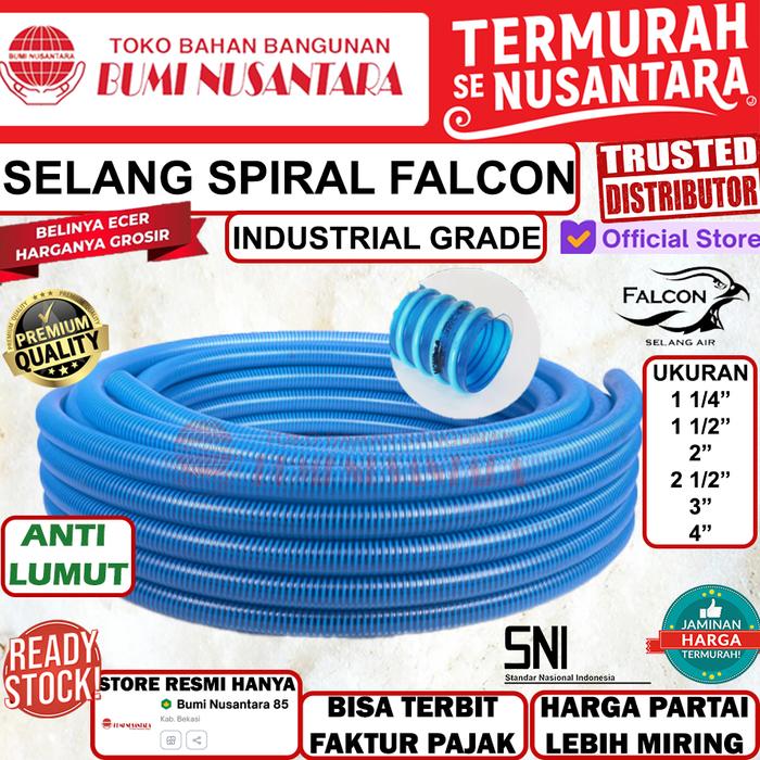 Jual Falcon Selang Spiral 2" Meteran Selang Hisap Air Pompa Spiral Hose ...