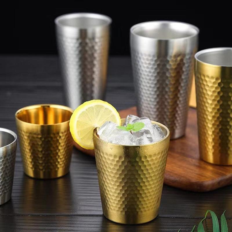 New Stainless Steel Double-Wall Beer Cups Keep Cold Hammered - TikTok ...