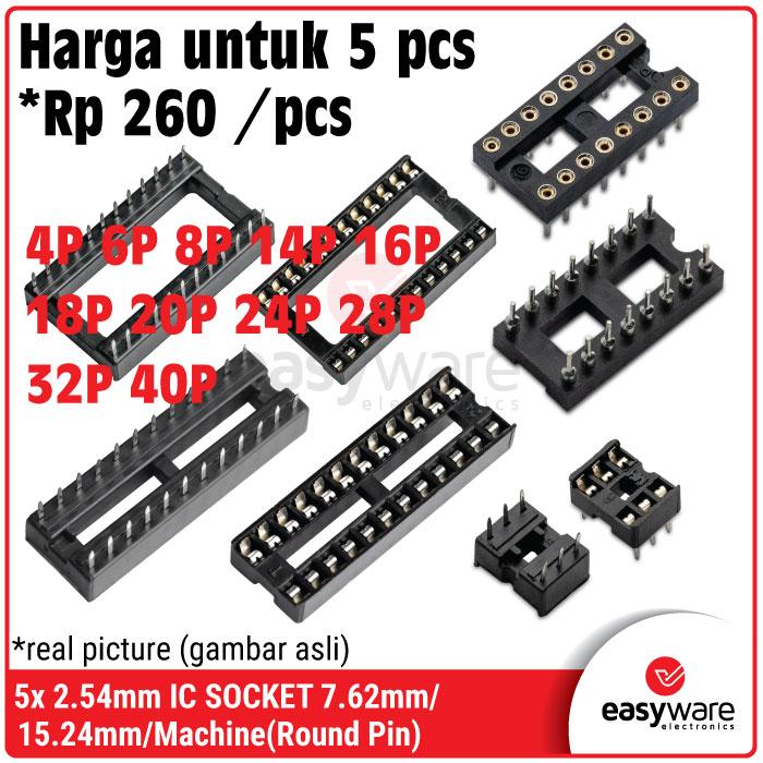 Jual 5x IC SOCKET 6P 8P 16P 14P 18P 20P 22P 24P 28P 32P 40P DUDUKAN IC ...