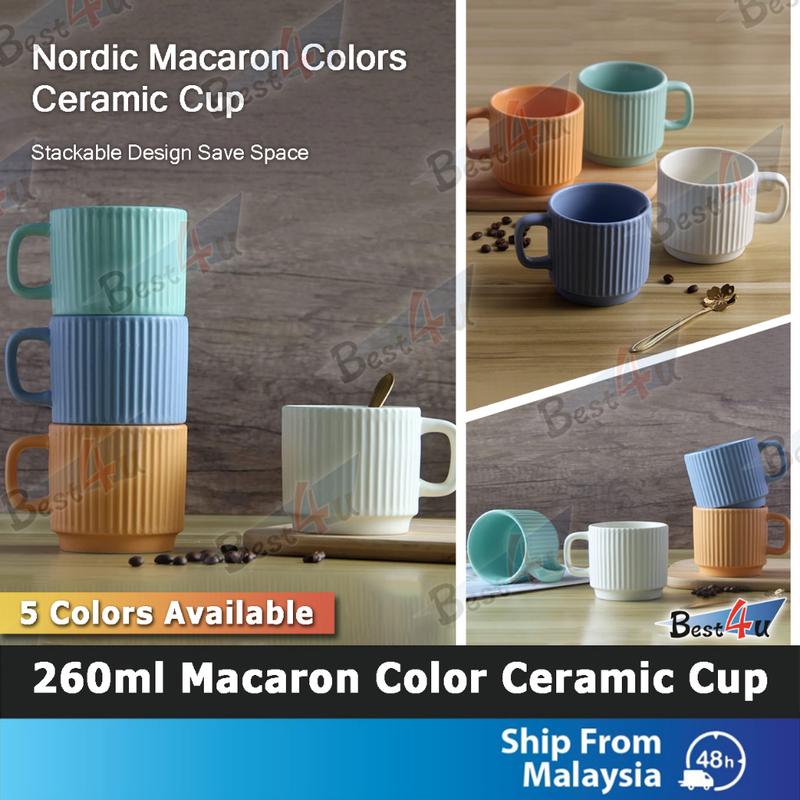 BEST4U Nordic 260ml Cawan Seramik Warna Macaron | Cawan Kopi Susu ...