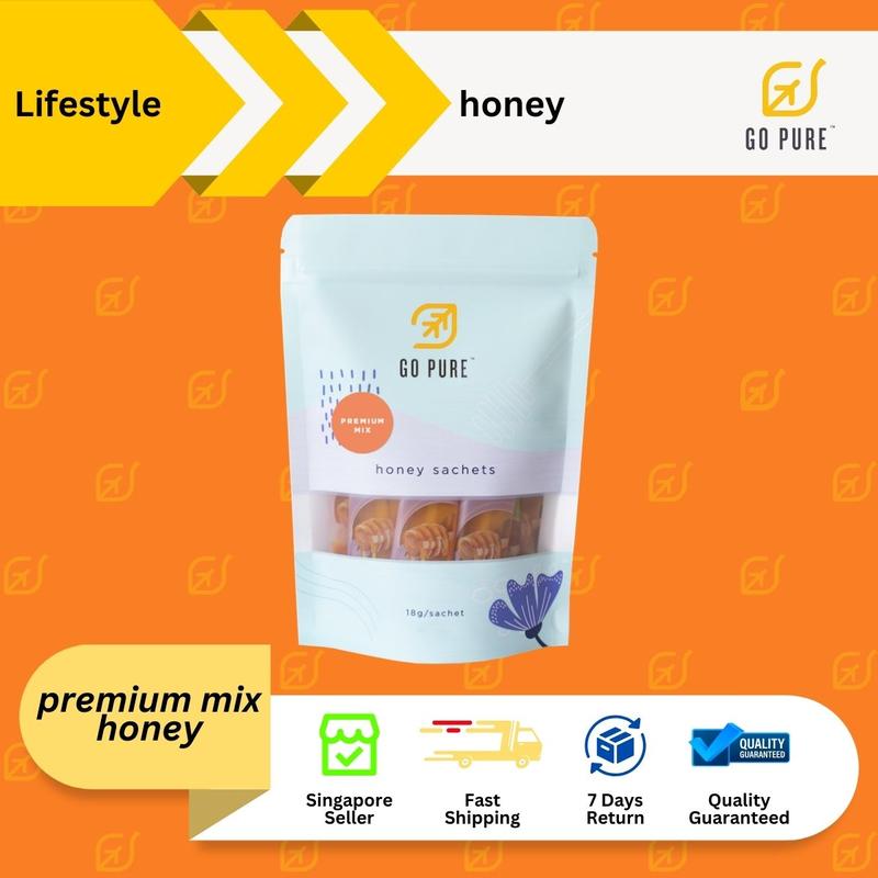 6 Sets! Go Pure | Organic Sweet Honey Sachets | Convenient Travel ...