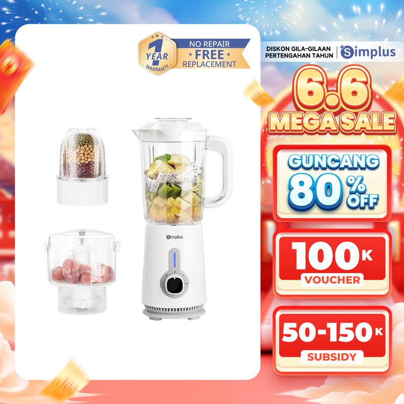 【LAST DAY BELI 1 GRATIS 3 Spatulas】Simplus Blender 3-in-1 Serbaguna - Shop | Tokopedia