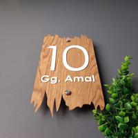 Jual Nomor Rumah Akrilik Motif Kayu Tulisan Timbul Akrilik Papan Alamat ...