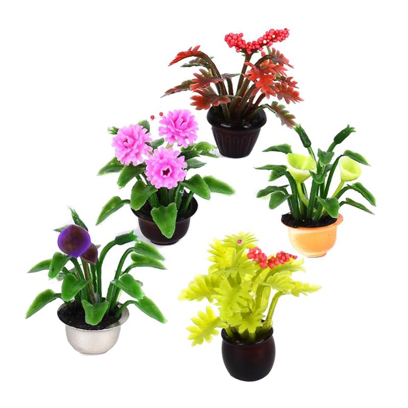 Model Pasu Bunga Miniatur Rumah Boneka, Skala 1: 20, Hiasan Rumah ...