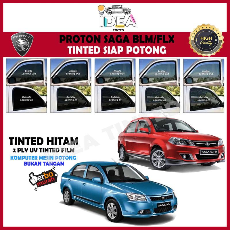 Proton Saga BLM/FLX _Tinted Kereta _2PLY UV Film_Hitam_Siap Potong ...