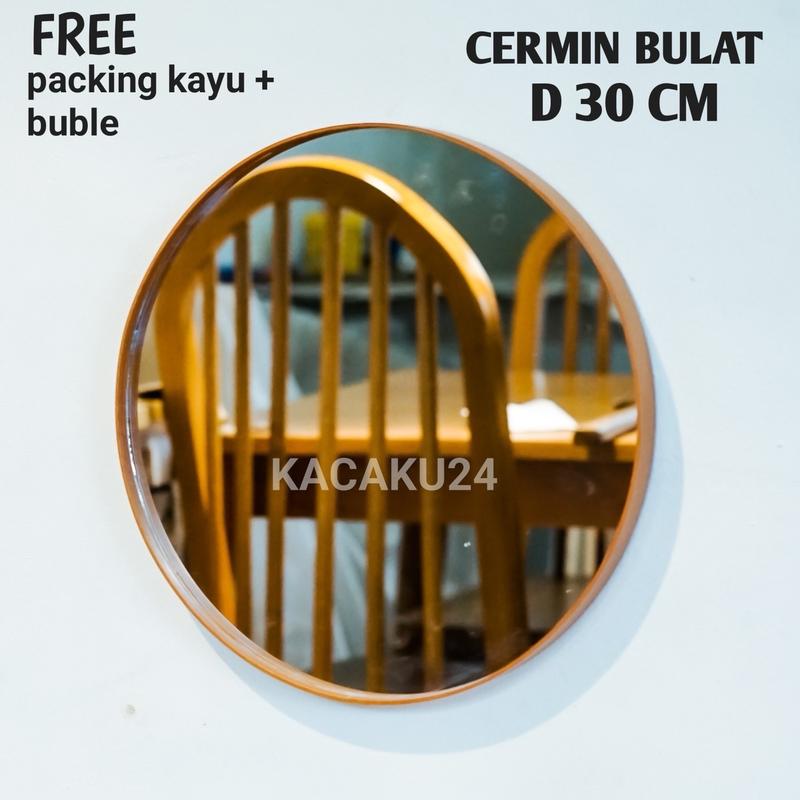 Cermin Bulat Aesthetic Diameter 30cm PVC Kaca Asli Bergarans - Shop ...