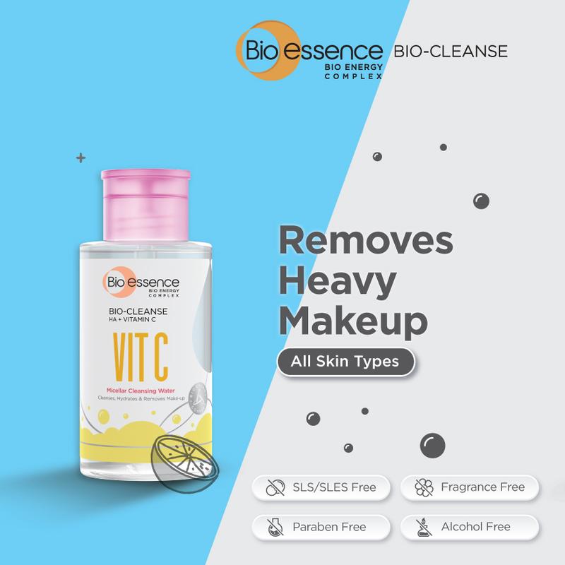Bio-essence Bio-Cleanse HA + Vitamin C Micellar Cleansing Water ...