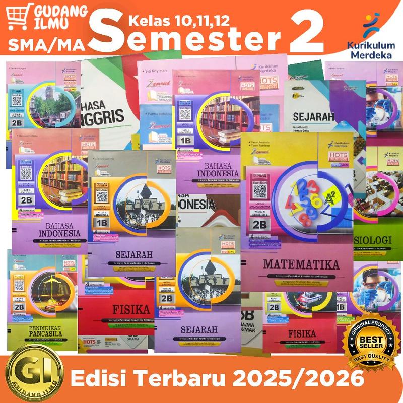 buku LKS SMA / MA Kelas 10 11 12 Semester 2 Kurikulum merdeka l zamrud ...