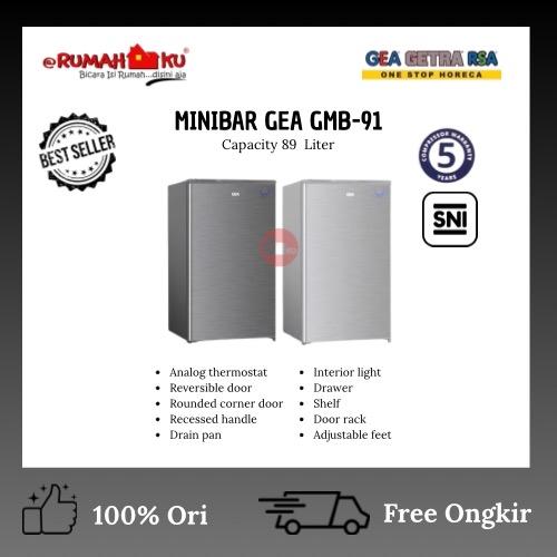 Promo GEA MINIBAR GMB-91 METTGRAY & INOX / MINIBAR KAPASITAS 89L/GEA ...