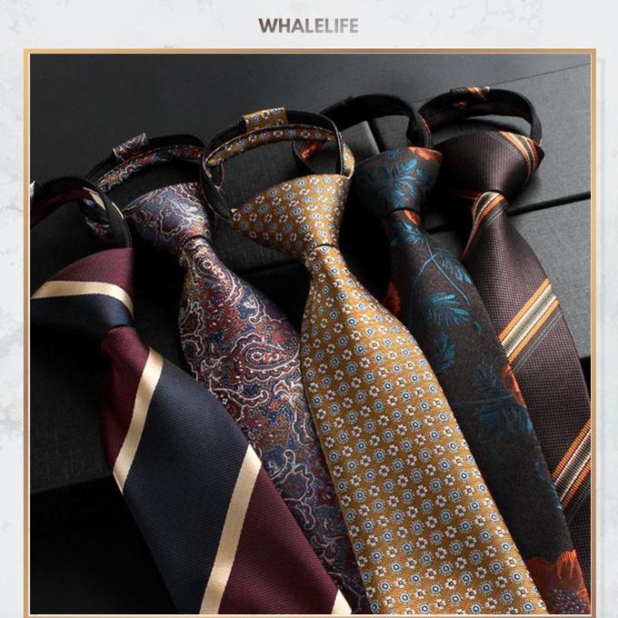 ️️1 PCS High Grade Luxury Gentlemen Zip Tie Silk Neck Tie Smart ...