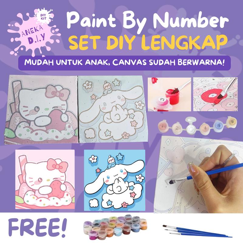 Paint By Number 20 x 20cm Canvas Paint By Number Kit Digital - Shop ...