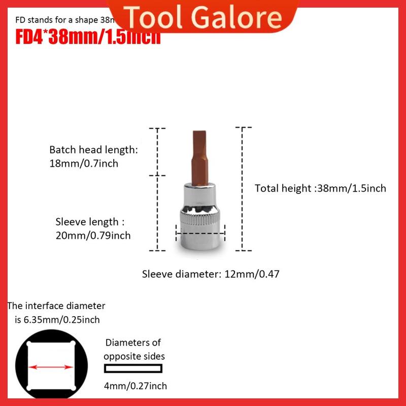 1pc FD Slotted Screwdriver Bits 1/4 Inch Shank Drive Socket Head ...
