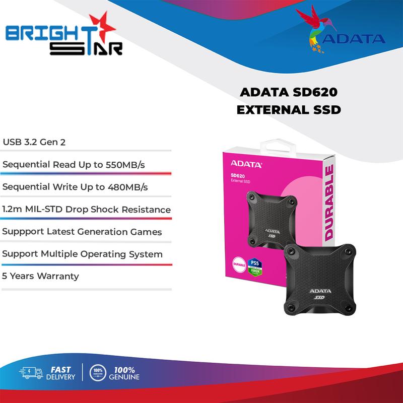 ADATA SD620 USB 3.2 External Solid State Drive - TikTok Shop Malaysia
