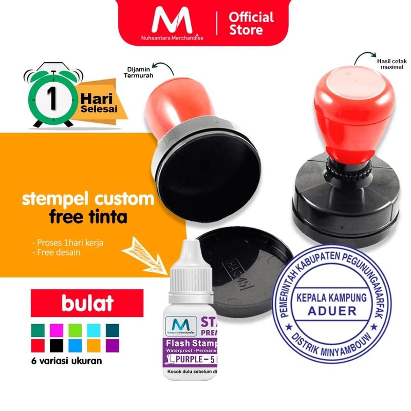 [1HARI JADI] CETAK STEMPEL BULAT / BIKIN CUSTOM STEMPEL FLAS - Shop ...