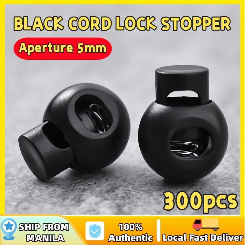 300Pcs Black Round Cord Lock Stopper/Single Hole Spring Cord - TikTok ...