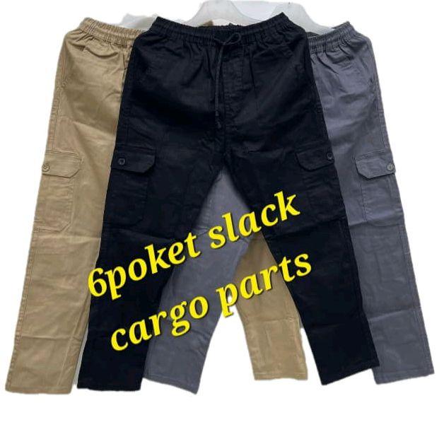 Seluar unisex 6poket slack slimfit long pants material kain cotton ...
