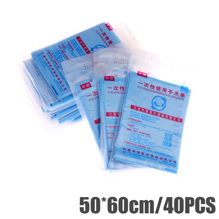 Jual 40pc 50x60cm Disposable Surgical Drapes Surgical Sheet Blue ...