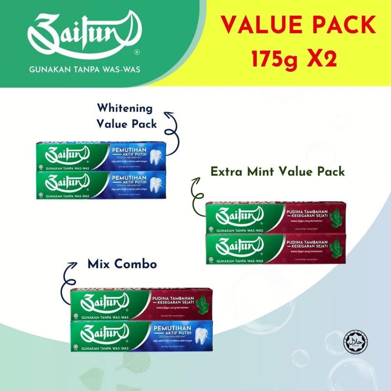 ZAITUN Value Pack Toothpaste[ Whitening - Extra Mint ]175g X - TikTok ...