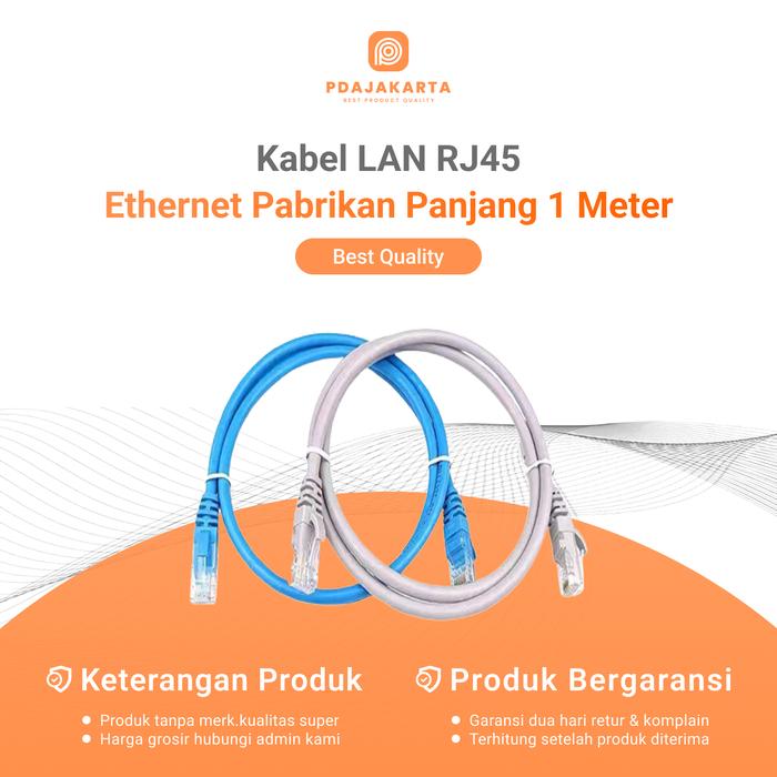 Jual Kabel LAN RJ45 Ethernet Panjang 1 Meter Biru dan Abu-Abu - Jakarta ...