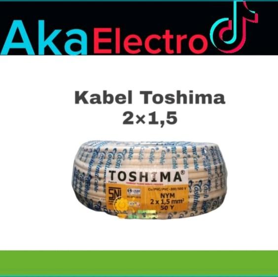 Jual kabel nym 2x1, 5 toshima SNI, kabel tembaga, kabel 2x1, 5 tembaga ...
