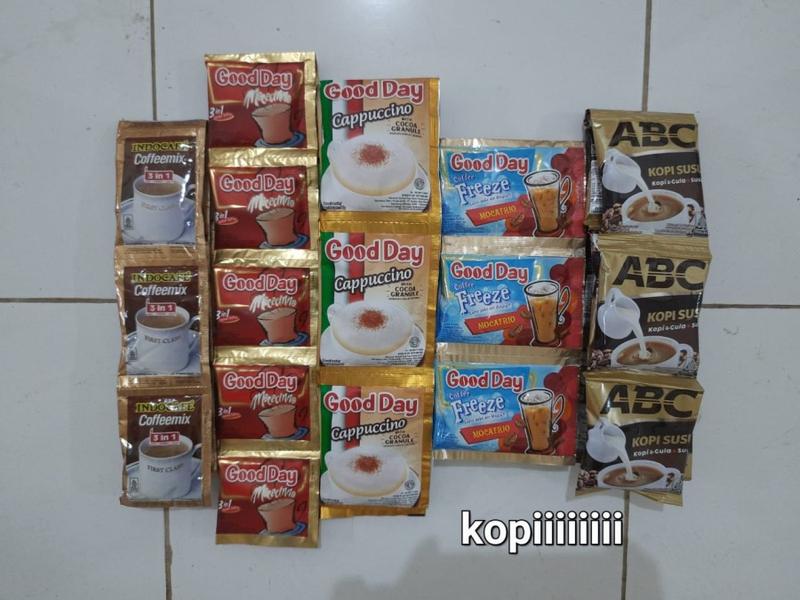 KAPAL API-INDOCAFE-LUWAK WHITE COFFEE-GOOD DAY-ABC SUSU RENCENGAN ...