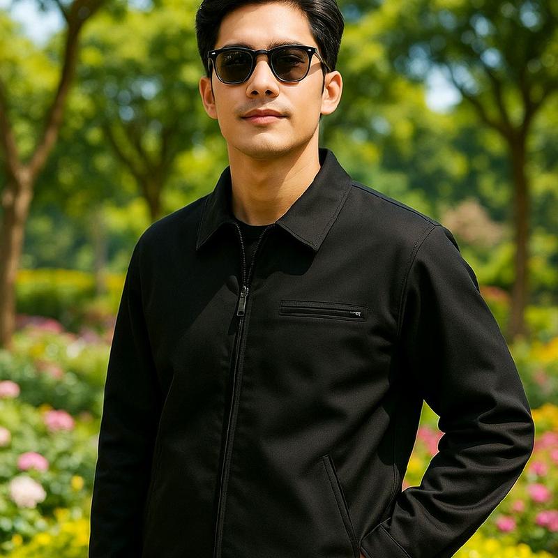 WORK&JACKET BOXY Polos Semi UNISEX DETROIT JAKET Pria Wanita Hitam ...