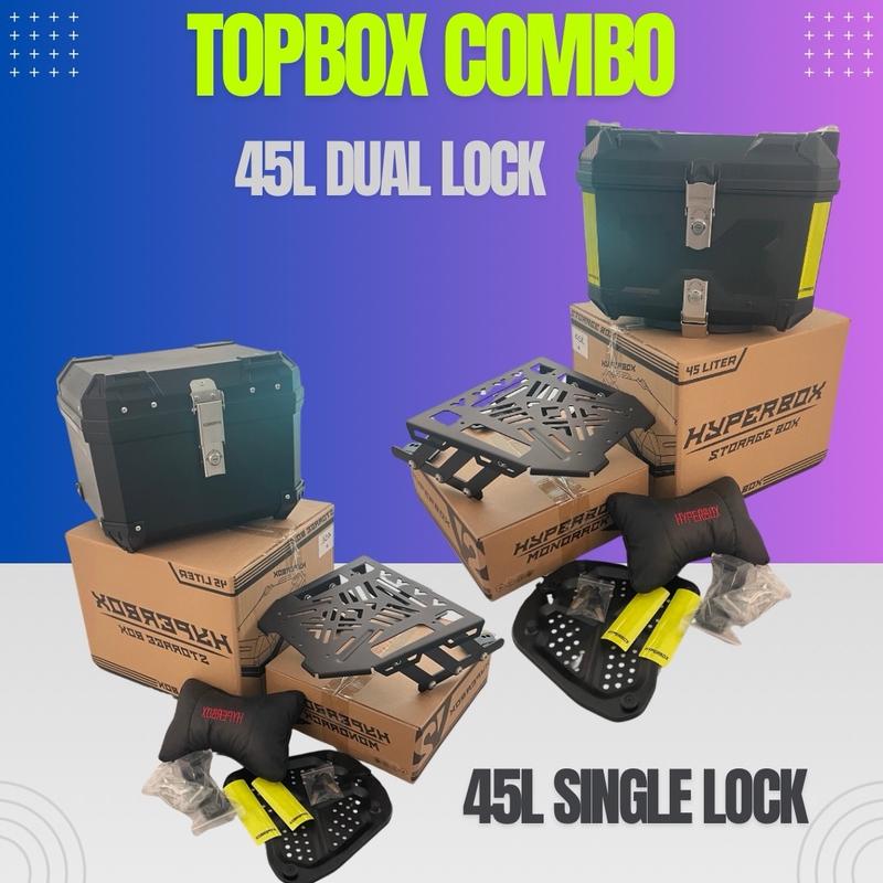 [COMBO SET] Hyperbox Top box dual single lock aluminium design - TikTok ...