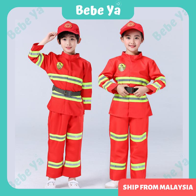 Firefighter Costume Kids - Bomba Uniform Fireman Baju Bomba Lengan ...