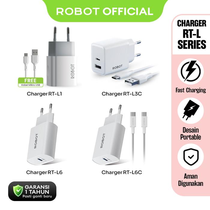 Promo ROBOT Charger Adaptor RT-L Series Adapter Batok Charger Handphone ...
