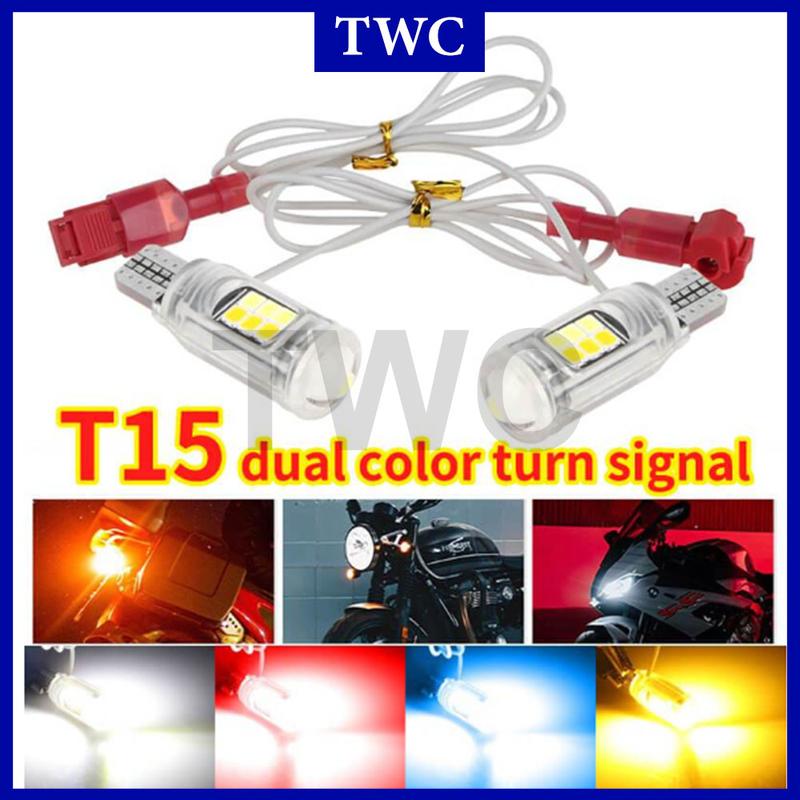 T15 dual color motorcycle LED turn signal T10 width indicato - TikTok ...