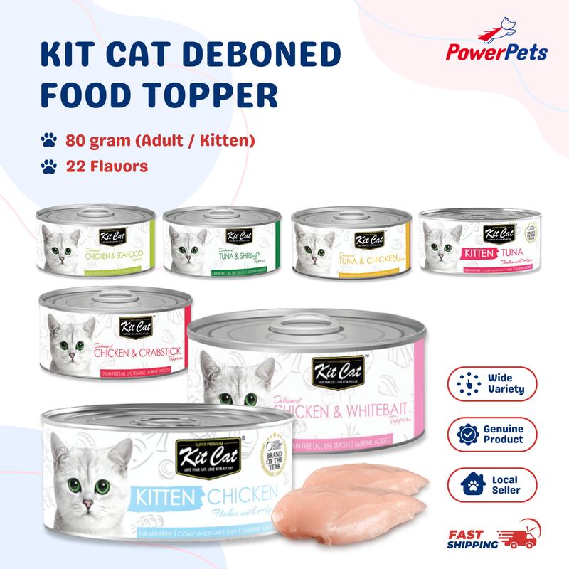 Kit Cat Deboned Food Topper 80g Adult / Kitten - 22 Flavors Chicken ...