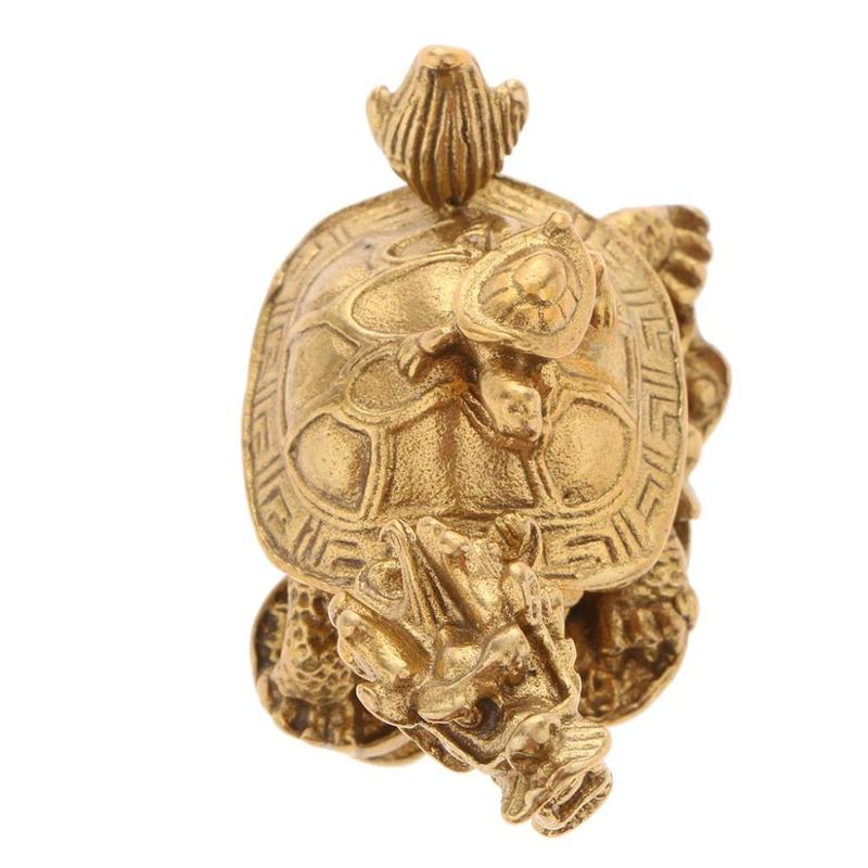 Chinese Feng Shui Tortoise Gold Copper Statue Figurine Coin - TikTok ...