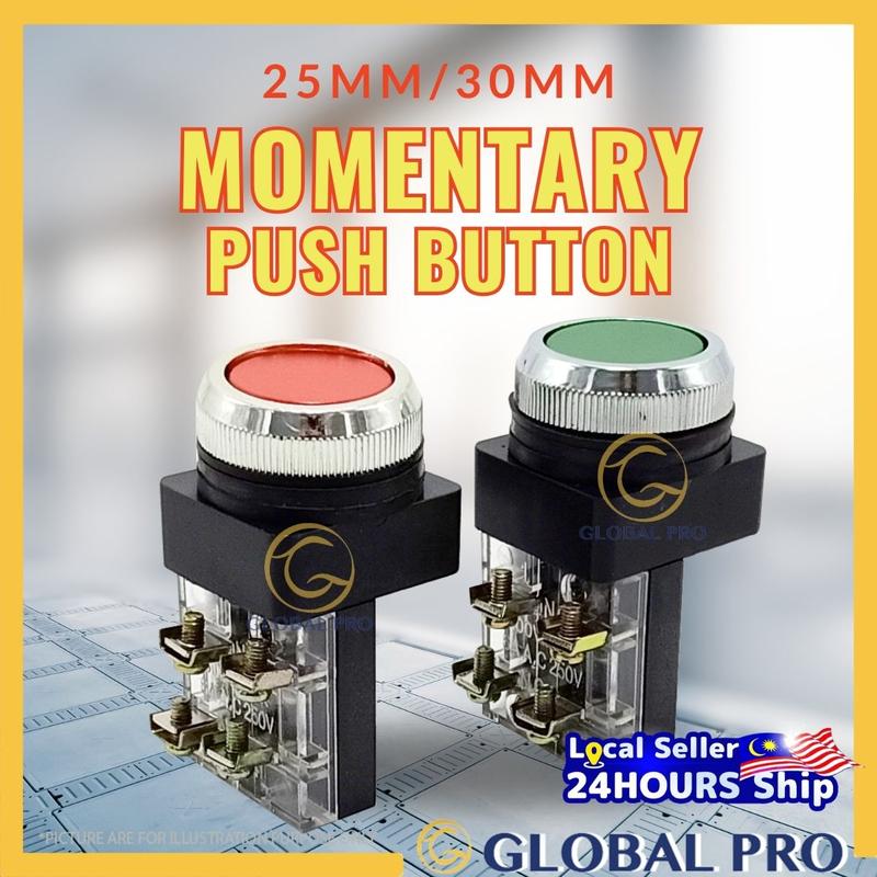25mm / 30mm Momentary Flat Push Button Switch Self Reset Spring ...