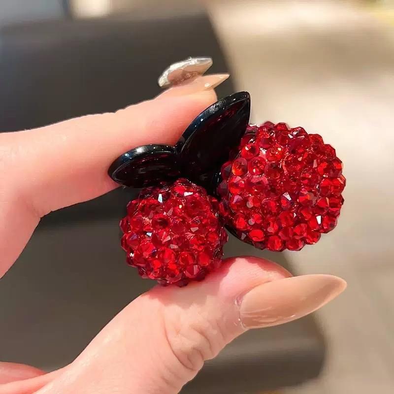 Cute cherry bling bling clip 4.5x2.8CM - TikTok Shop Malaysia