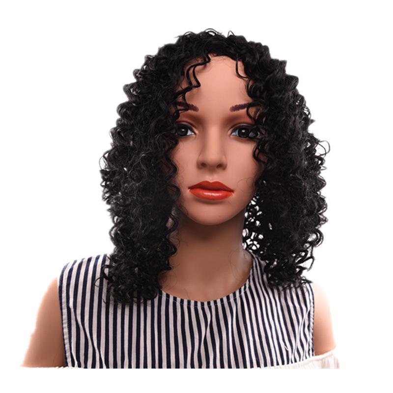 Europe and America Cross Border Hot African Wig Screw Roll Wigs with ...