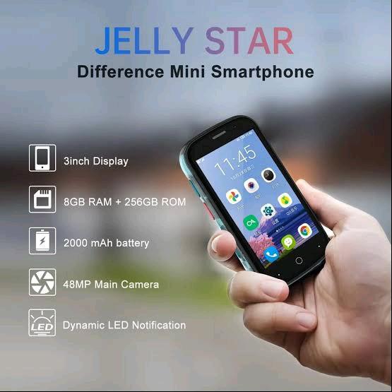 Jual Unihertz Jelly Star 8GB+256GB 2000mAh Layar 3 inch Android 13 LTE ...