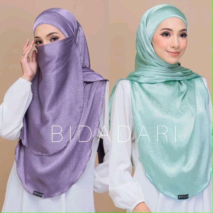 Bidadari Instant Shawl Satin Crush Ironless cutting butterfly labuh ...