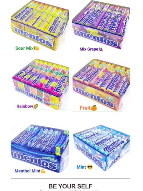 Viral Mentos Stick Roll Candy Assorted Flavor (24pcs x 34g) Lowest ...