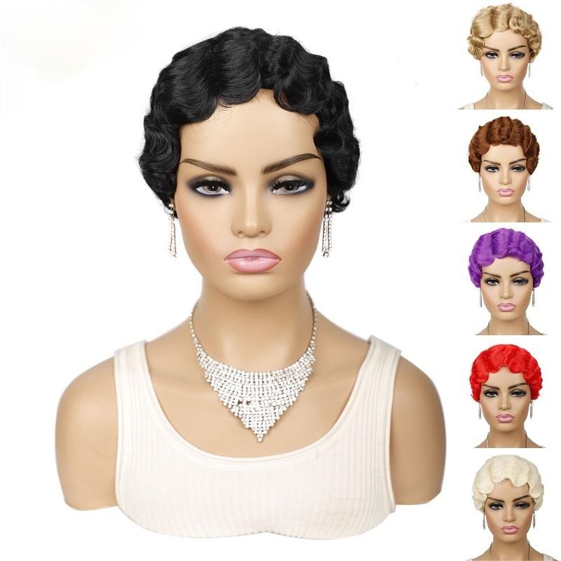 Super Short Wigs Retro Cute Water Wave Full Hair Wig Natural - TikTok ...