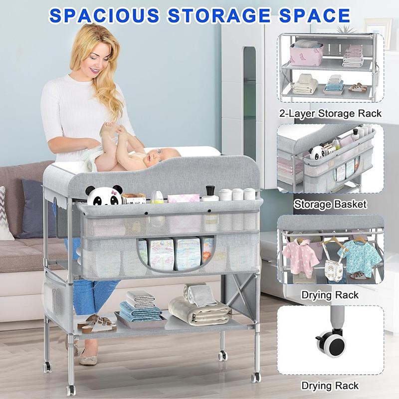 Baby Diapers Changing Table Foldable Newborn Multifunctional - TikTok ...