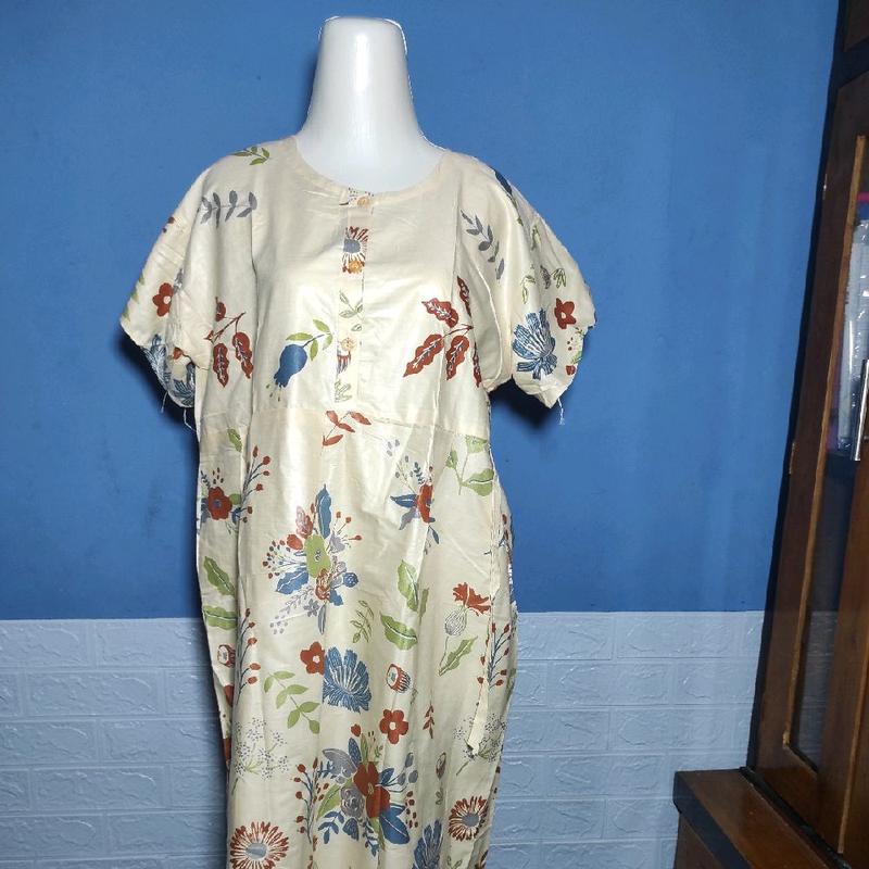Daster Rayon santung Kancing Busui friendly Wanita Motif - Shop | Tokopedia
